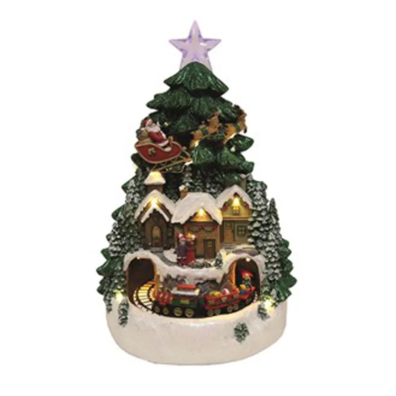 Straits Musical Tree with Santa's Sleigh and Train