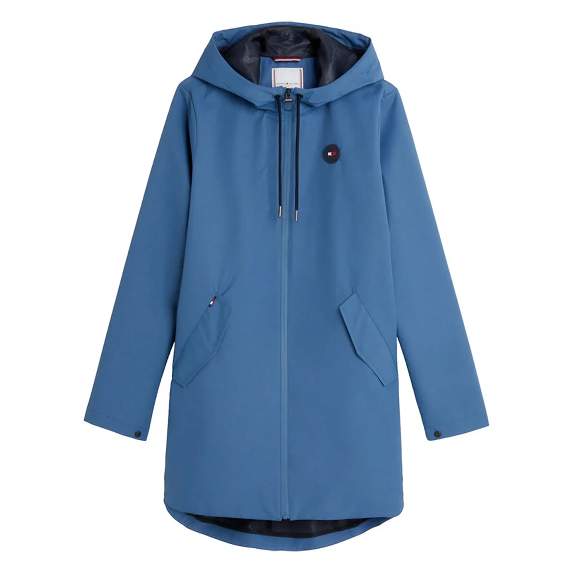 Tommy Hilfiger Women's Waterproof Long Rain Jacket - Blue Coast